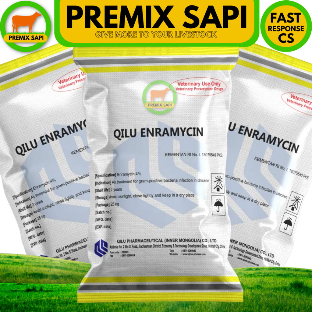 Jual QILU ENRAMYCIN 4% (AGP) 1 SAK (25KG) - Premix Anti Microba Feed ...