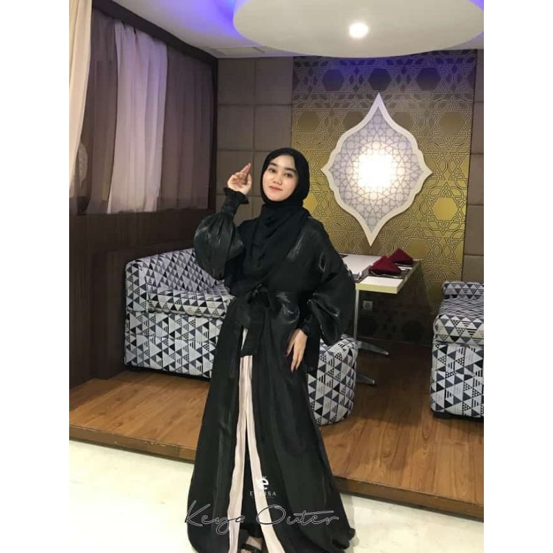 Jual Abaya Outer silk/outer Shimmer/dress Shimmer/Jenna eid series ...