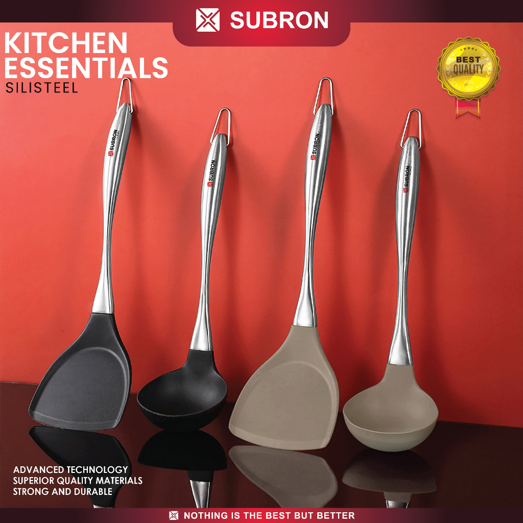 Jual SUBRON Stainless SUS304 Spatula Centong Silicone Tahan Panas ...