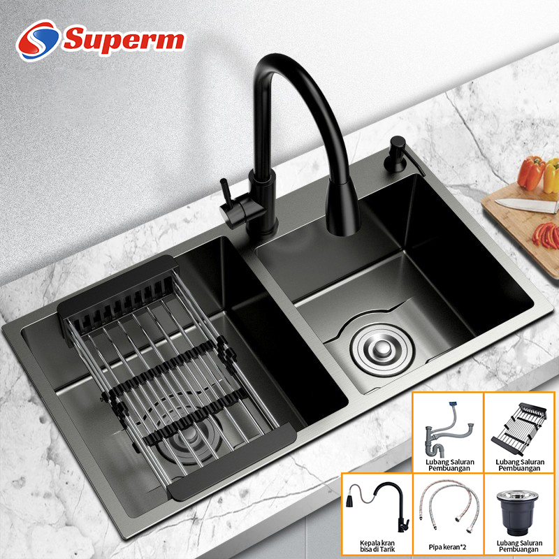 Jual kitchen sink minimalis/ Wastafel Dengan Keran yang Bisa ...