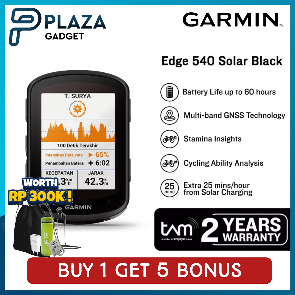 Jual GPS Maps Garmin Edge 540 Solar Black Garansi Resmi TAM 2 Tahun ...