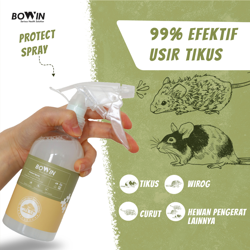 Jual Bowin Rat Repellent Spray. Cairan Obat Anti Tikus, Pengusir ...