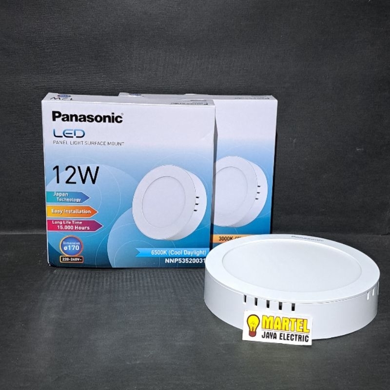 Jual Lampu downlight led panel panasonic 12W 12 watt OB Outbow tempel | Shopee Indonesia