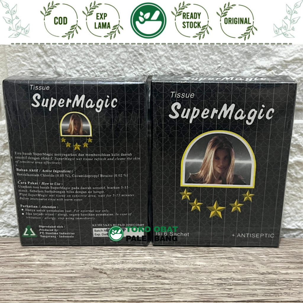 Jual TISSUE SUPER MAGIC MAN DUS HITAM 6SACHET ANTISEPTIC TISU SUPER ...