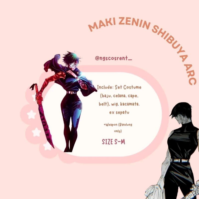 Jual Rental Kostum Maki Zenin Shibuya arc | Shopee Indonesia Jual Rental Kostum Maki Zenin Shibuya arc | Shopee Indonesia