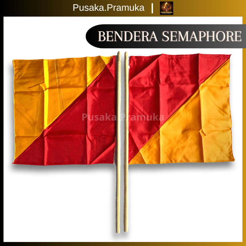 Jual Bendera Semaphore dan Stik Semaphore Pramuka Sepasang Ukuran Bendera 25 cm x 25 cm | Shopee ...