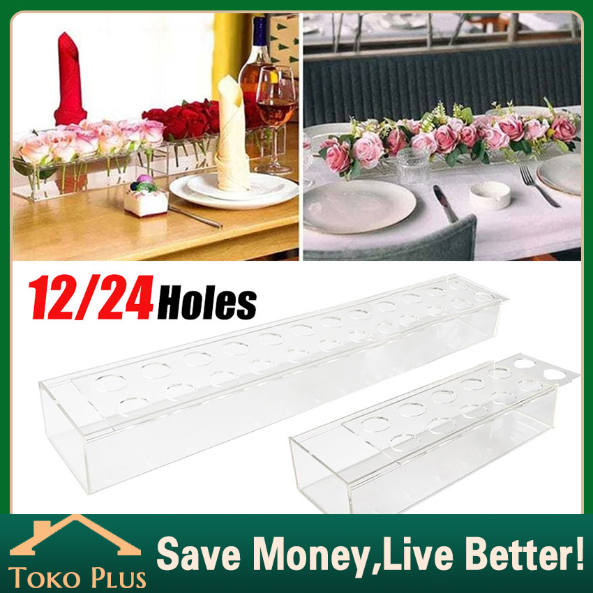 Jual 24/12Holes Acrylic Flowe Vase Vas -Vase Bunga Vas Akrilik Bening ...