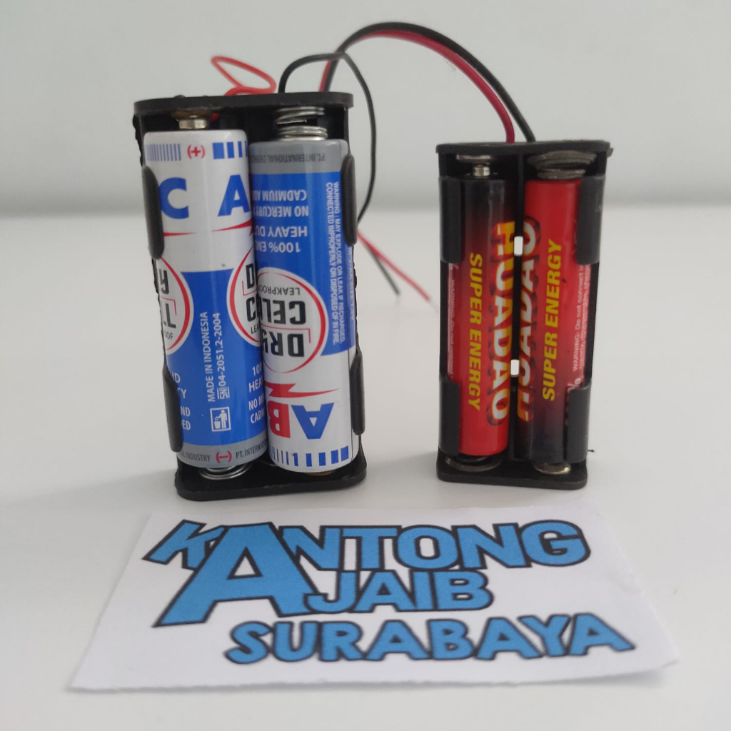Jual Tempat Baterai AA isi 2 Baterai Holder AA 2 Slot Tempat Baterai A2 ...