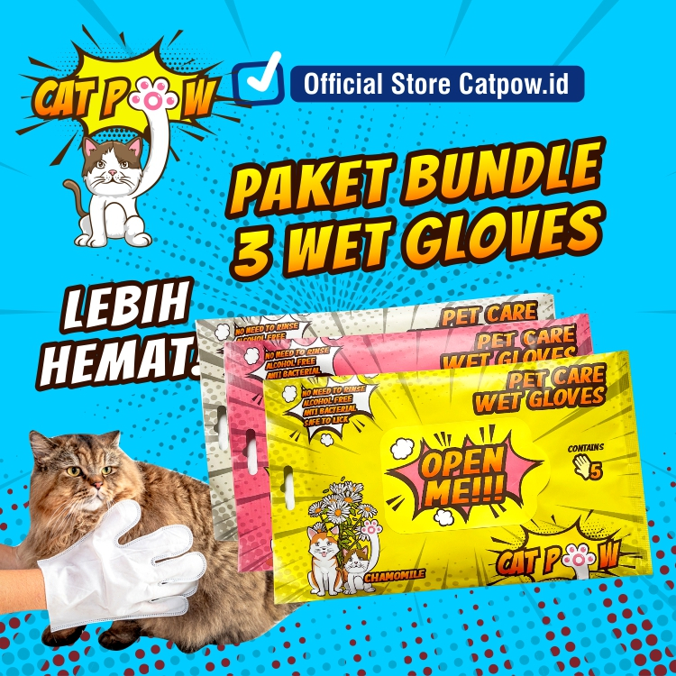 Jual CATPOW Bundle 3 Pet Wet Gloves – Sarung Tangan Mandi Kucing Anjing ...
