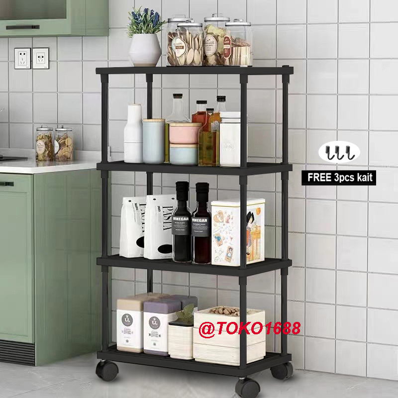 Jual Rak dapur plastik rak susun serbaguna rak kamar mandi 4 susun ...