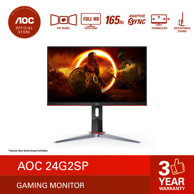 Jual Monitor LED AOC 24G2SP 23,8" IPS 165Hz FHD 1ms | Shopee Indonesia