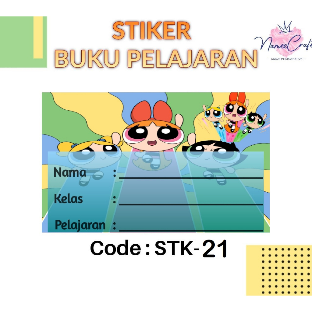 Jual ISI 20 LEMBAR STIKER MAPEL || LABEL BUKU PELAJARAN SEKOLAH ...