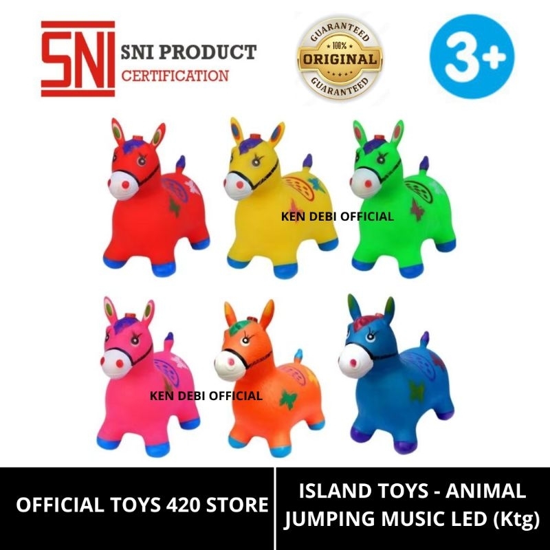 Jual ARFB - Mainan Kuda karet Animal Jumping Musik Led SNI | Shopee ...