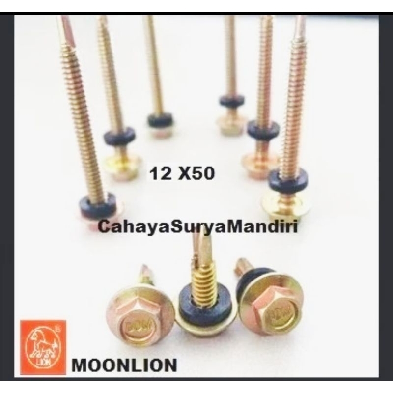 Jual SEKRUP ROOFING KUNING 12X50 MOON LION ECERAN / SEKRUP ROOFING KUNING 5 CM MOON LION ...