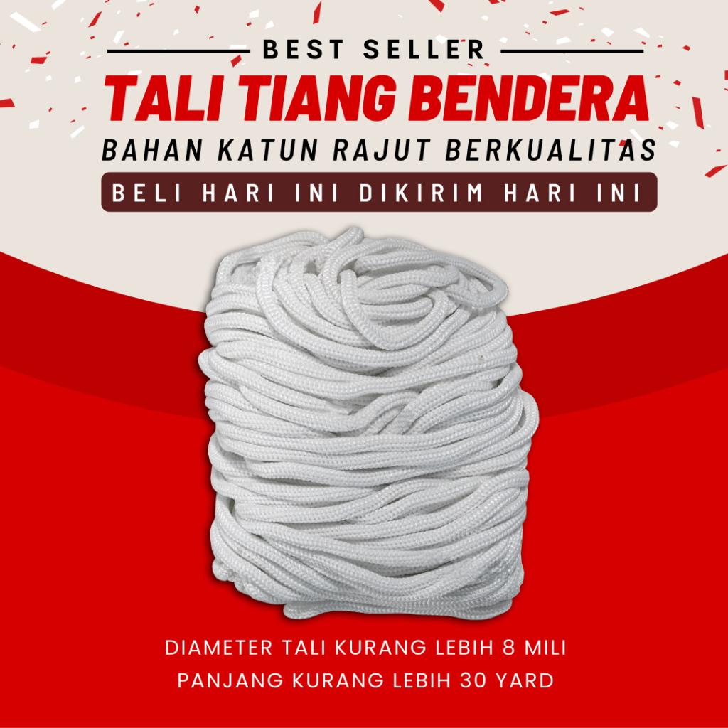 Jual Tali Tiang Bendera Upacara Bahan Katun Panjang Kurang Lebih 30 ...