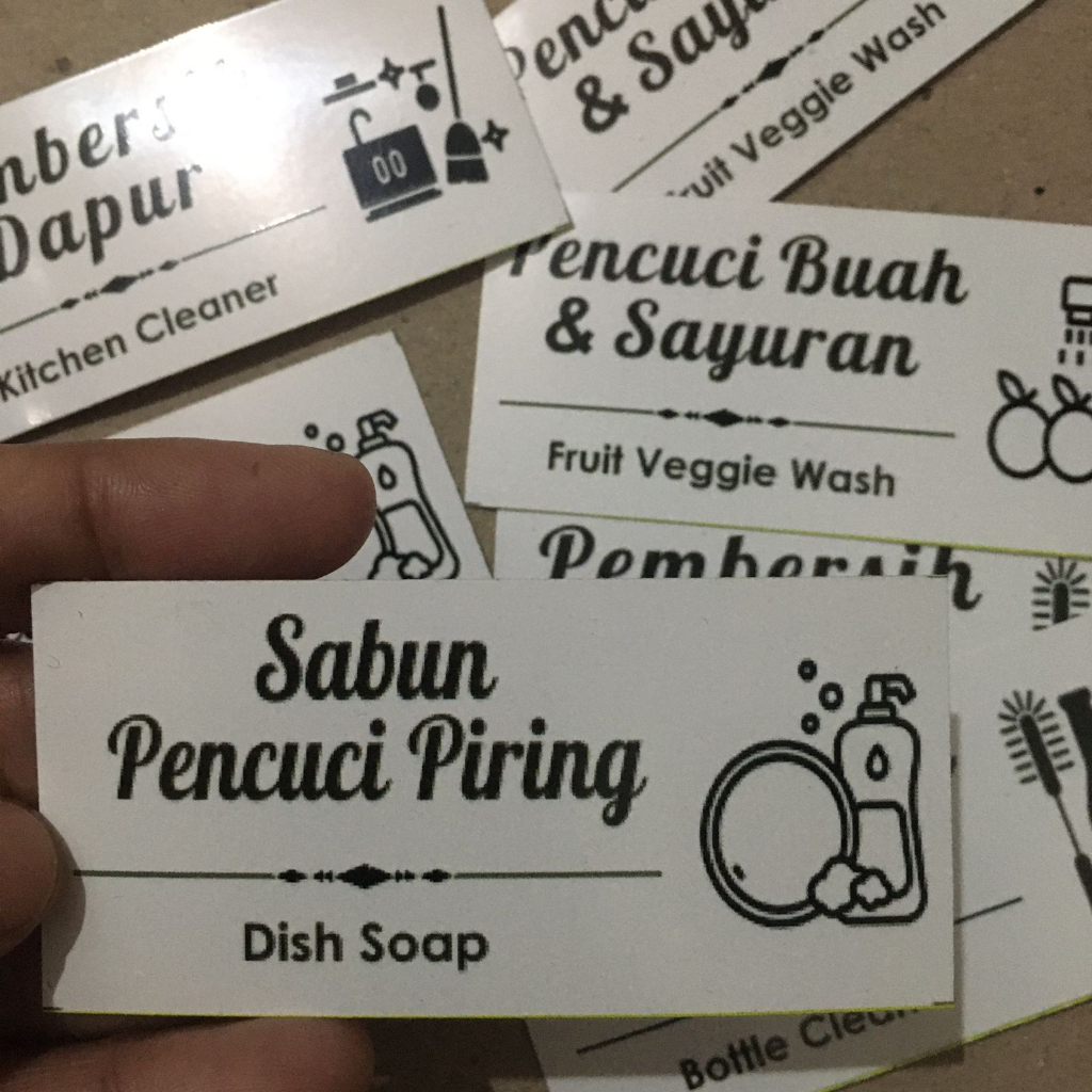 Jual Stiker Label Sabun Waterproof detergen desinfektan sampo laundry ...
