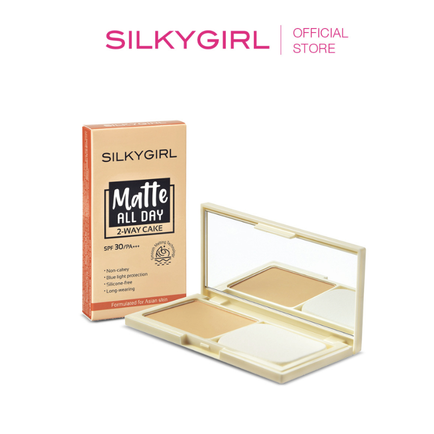 Jual SilkyGirl Matte All Day 2 Way Cake SPF 30 - 9 gram | Shopee Indonesia