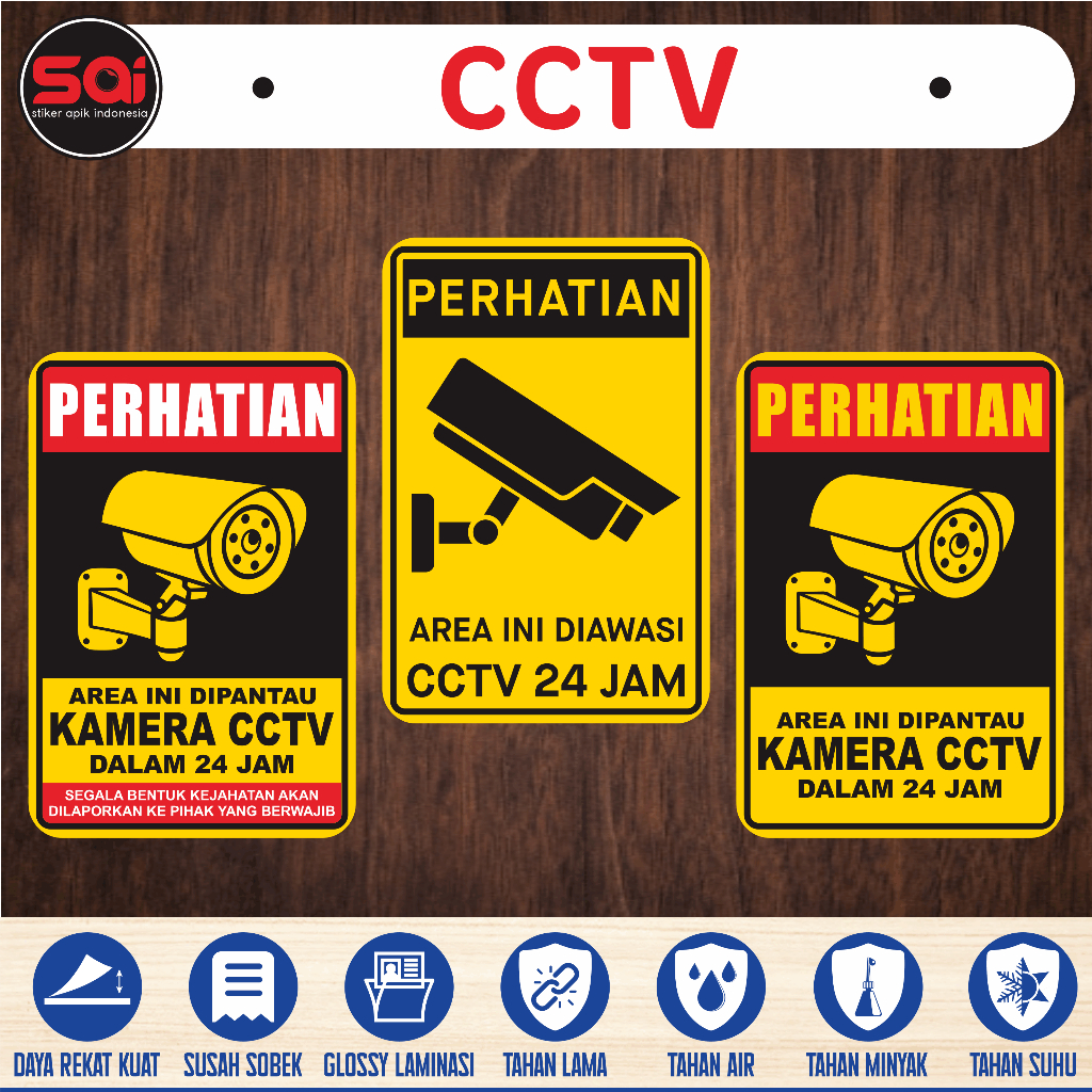 Jual STIKER VINYL CCTV SEDANG LAMINASI GLOSSY | Shopee Indonesia