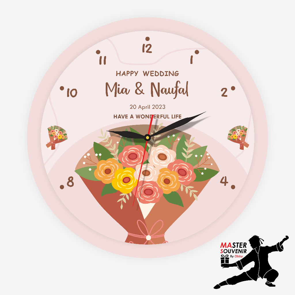 Jual Jam Custom Pernikahan Ukuran 10CM (Kado Wedding Nikahan ...