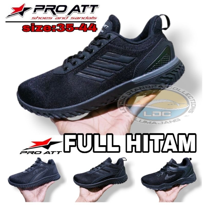 Jual SEPATU PRO ATT SEPATU SEKOLAH FULL HITAM TALI 35-44 | Shopee Indonesia