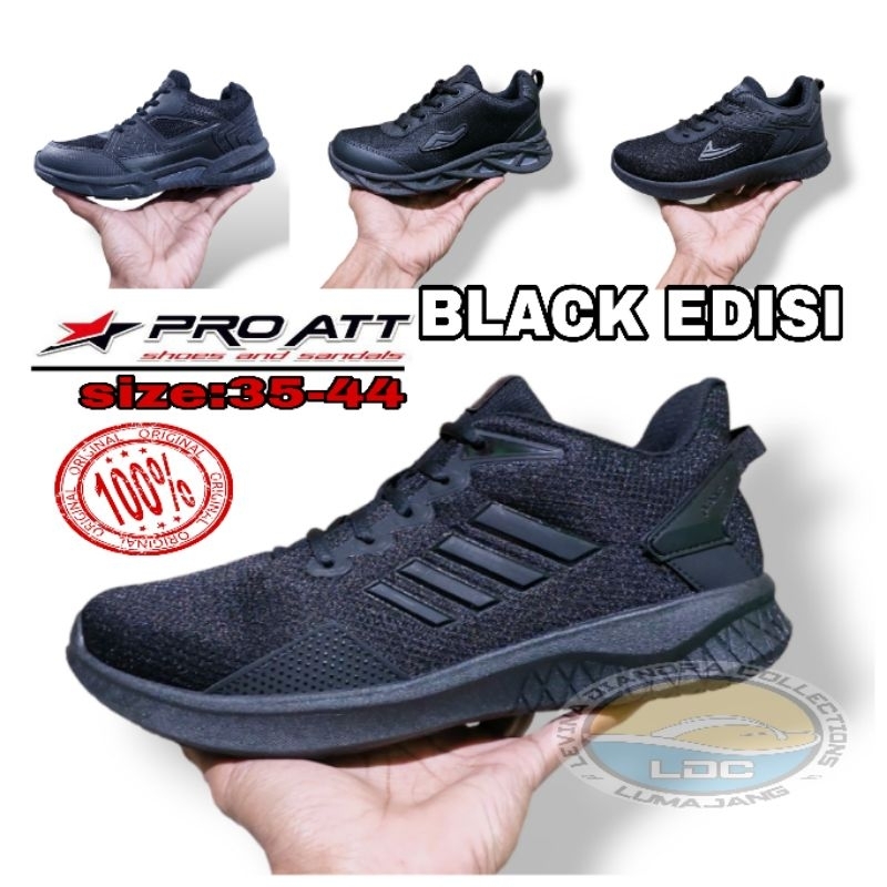 Jual SEPATU PRO ATT SEPATU SEKOLAH FULL HITAM PI 600 PA 700 35-44 | Shopee Indonesia