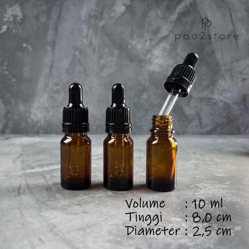 Jual Botol Pipet kaca amber tebal Segel 10ml dan 5ml - Dropper tetes ...