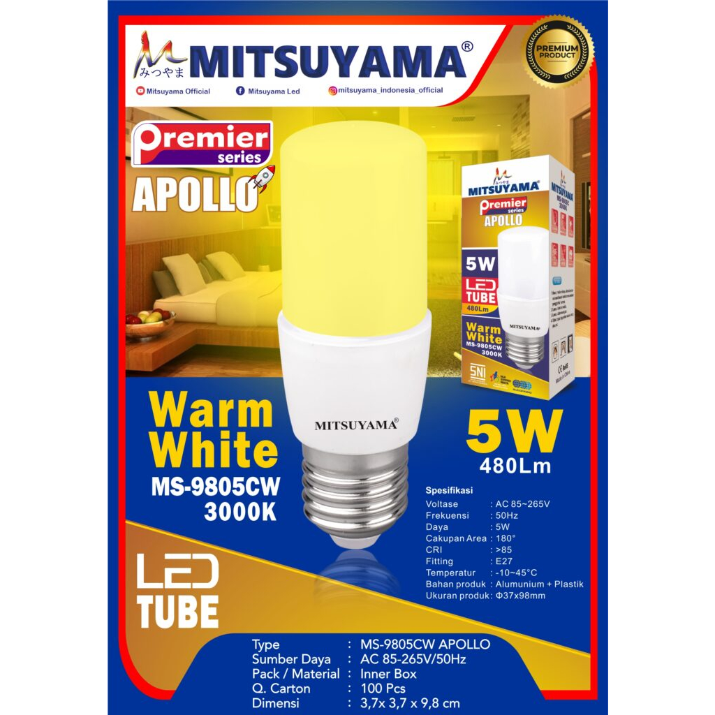 Jual LAMPU LED STIK Mitsuyama APOLLO Premier Series MS-98XXCW / Lampu Tube 5-20 Watt | Shopee ...