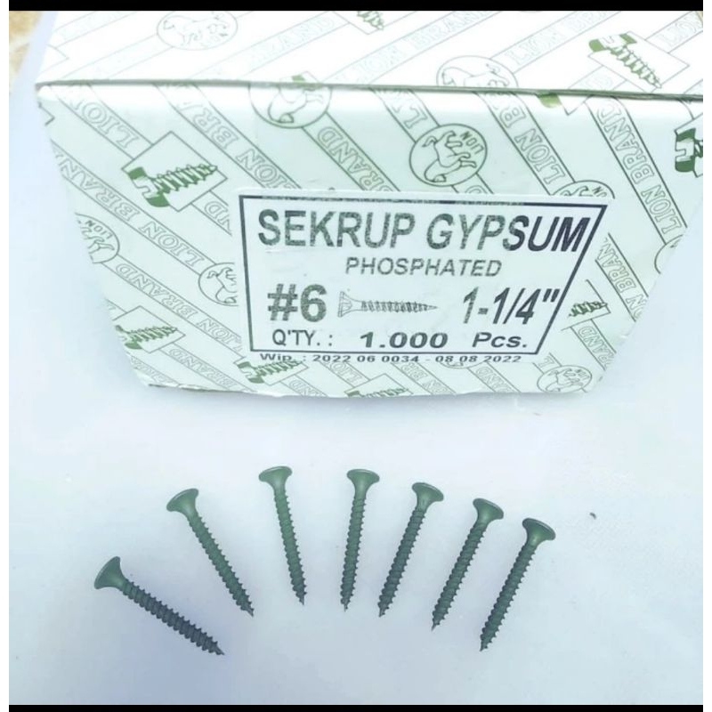 Jual SEKRUP GYPSUM 6X1 1/4 INCH MOON LION/ SEKRUP GYPSUM 3 CM MOON LION | Shopee Indonesia