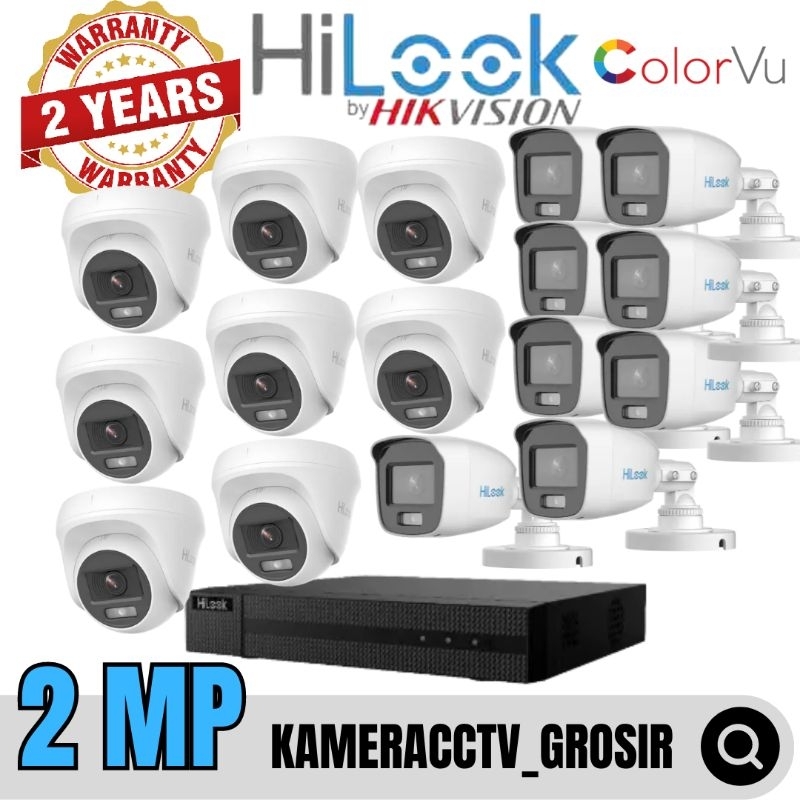 Jual PAKET CCTV HILOOK 16 CHANNEL 16 CAMERA HILOOK 2MP COLORVU LENGKAP ...
