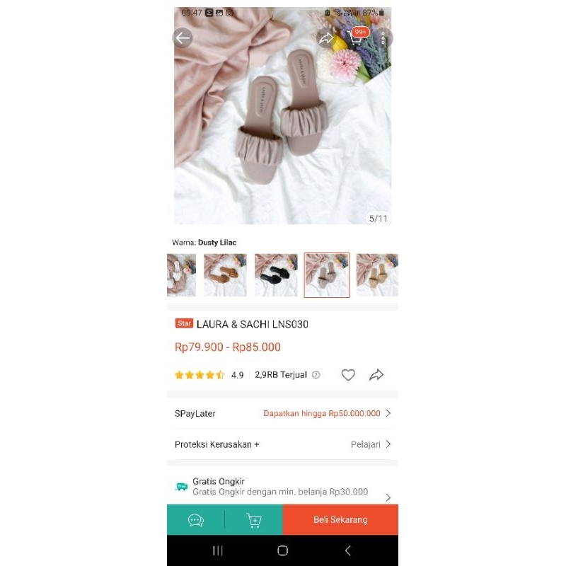 Jual laura sachi flat sandal | Shopee Indonesia