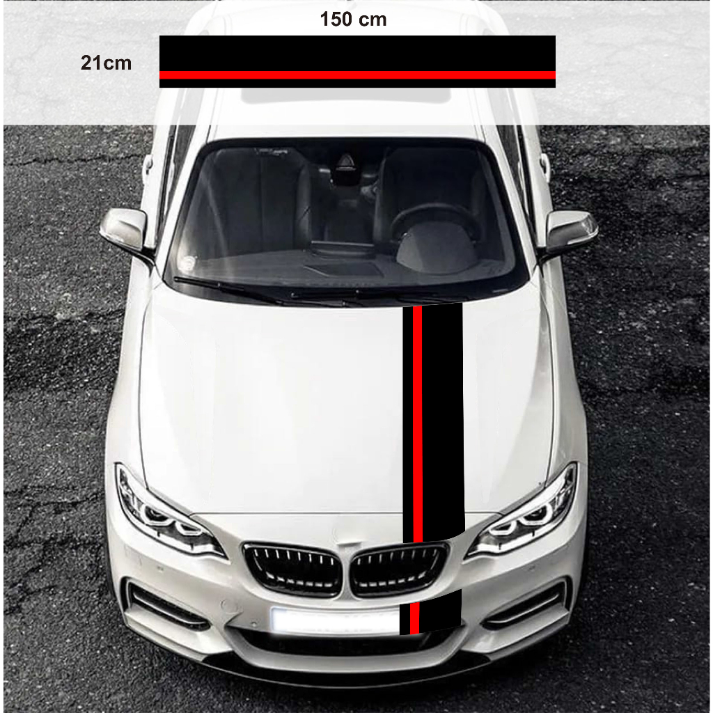 Jual STIKER MOBIL CUTTING GARIS HITAM list MERAH buat kap depan dan ...