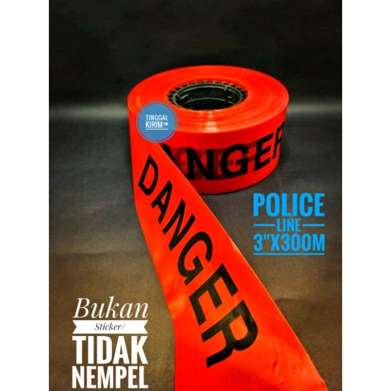Jual Police Line Barricade Tape 3" x 300mtr. Tulisan DANGER | Shopee ...
