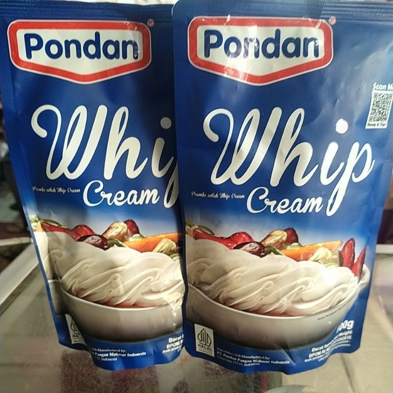 Jual Pondan whip Cream (whipping Cream) kemasan pouch 100gr | Shopee ...