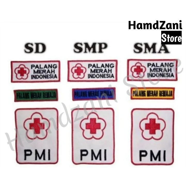 Jual SATU SET BET BADGE ATRIBUT LOGO PMI PMR Bordir Mula Mudya Wira ...