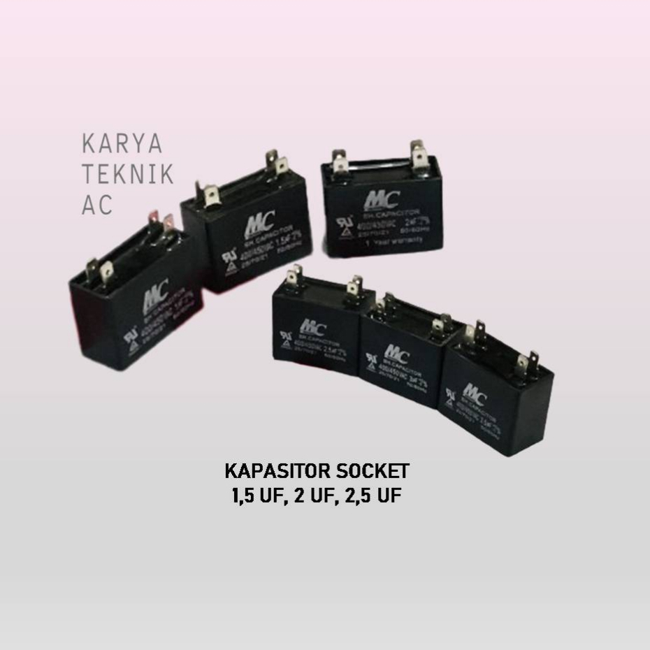 Jual KAPASITOR/ CAPASITOR SOKET AC 1,5 UF, 2 UF, 2,5 UF, 3 UF, 3,5 UF ...