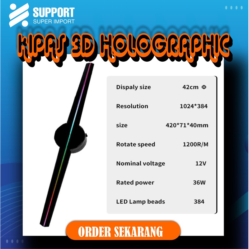 Jual Kipas 3D hologram | Jam Kipas Digital Custom | Shopee Indonesia