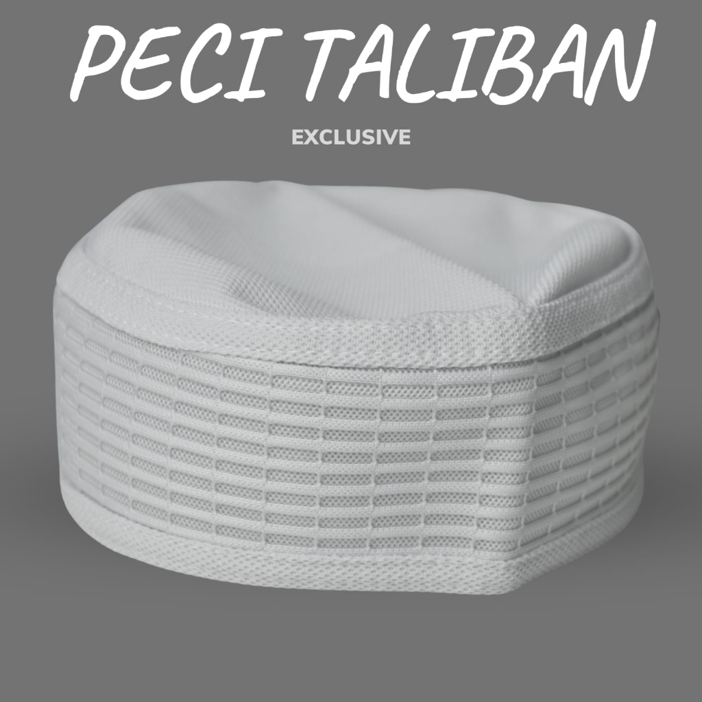 Jual peci kopiah taliban warna putih polos motif horizontal harga ...