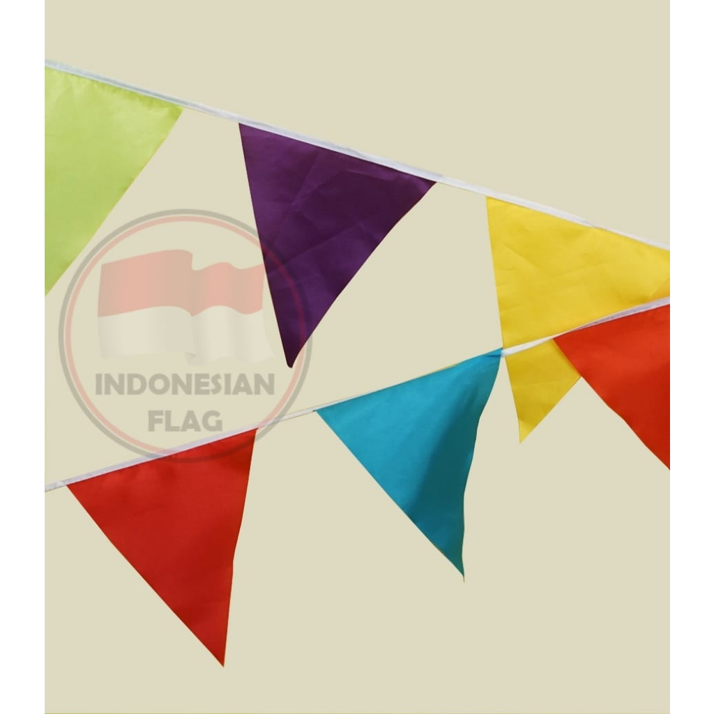 Jual Bendera festival segitiga warna warni ukuran per 1 meter 7 Bendera ...