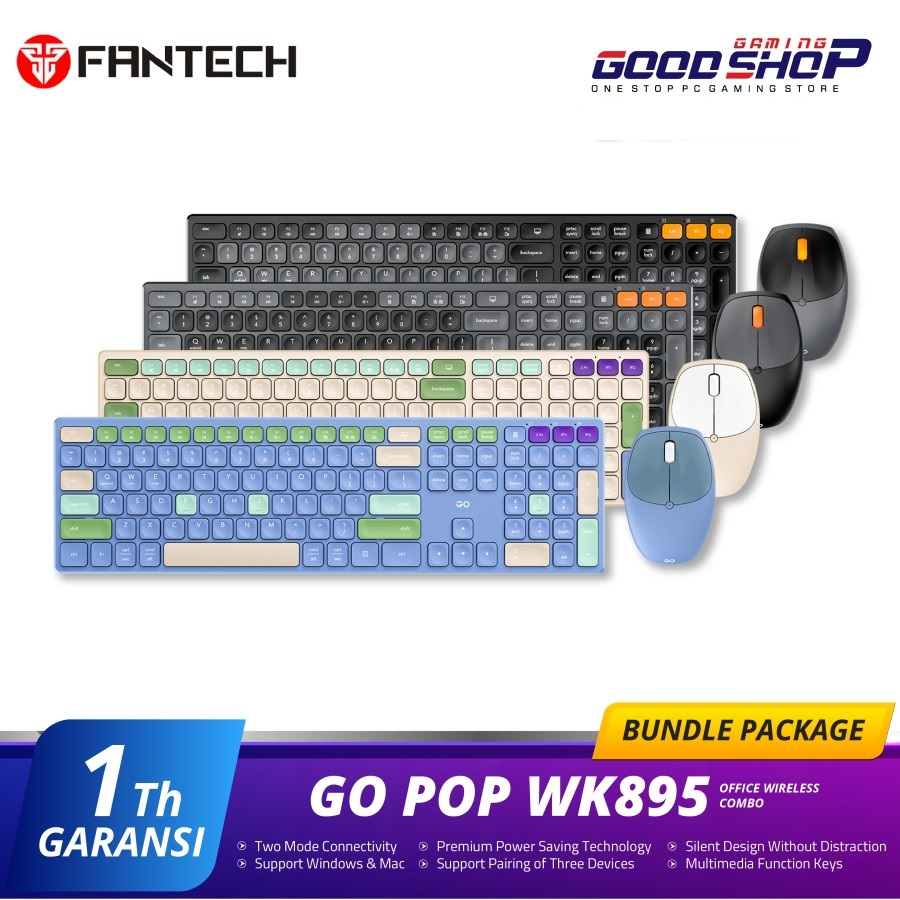 Jual Keyboard Mouse Wireless 2 in 1 FANTECH GO POP WK895 Portable | Shopee Indonesia