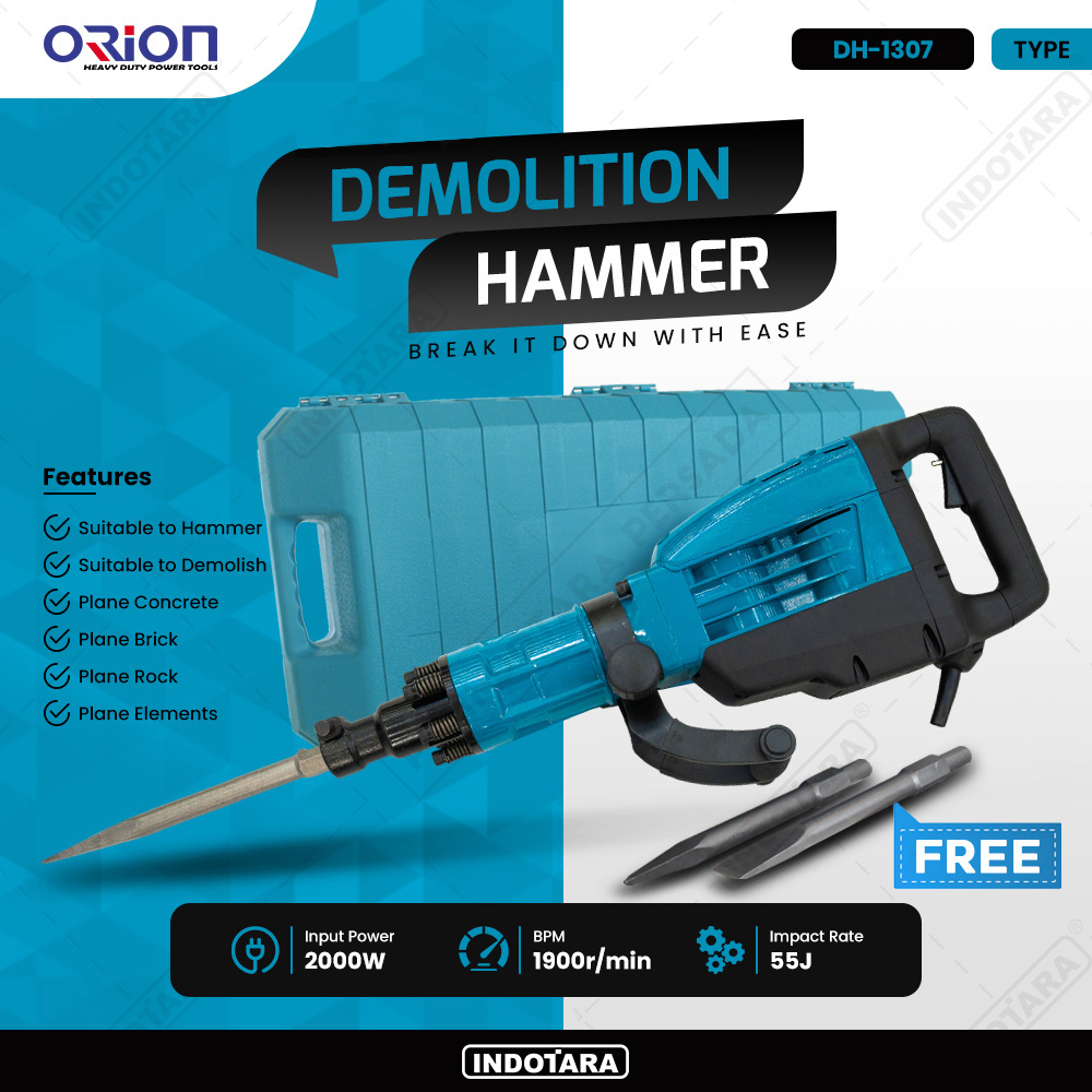 Jual Mesin Jack Hammer Bobok Beton Orion DH-1307 Demolition Hammer DH ...