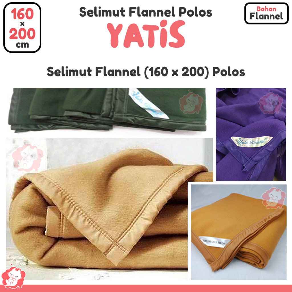 Jual Selimut Flannel (160 x 200) Polos YATIS | Shopee Indonesia
