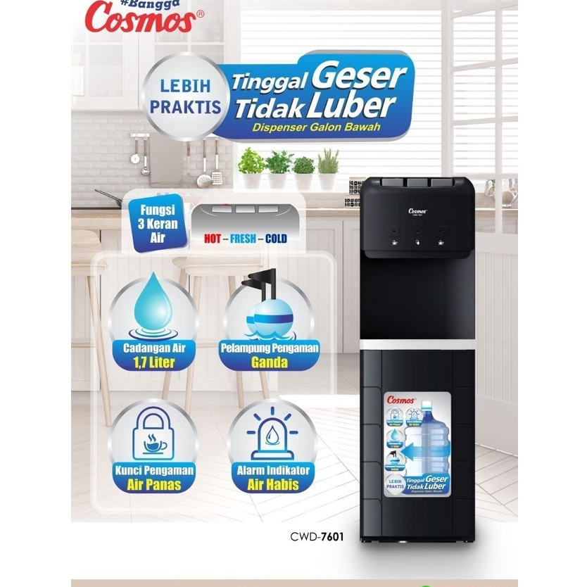 Jual Dispenser Galon Bawah Cosmos 3 Kran CWD-7601 CWD7601 CWD 7601 ...