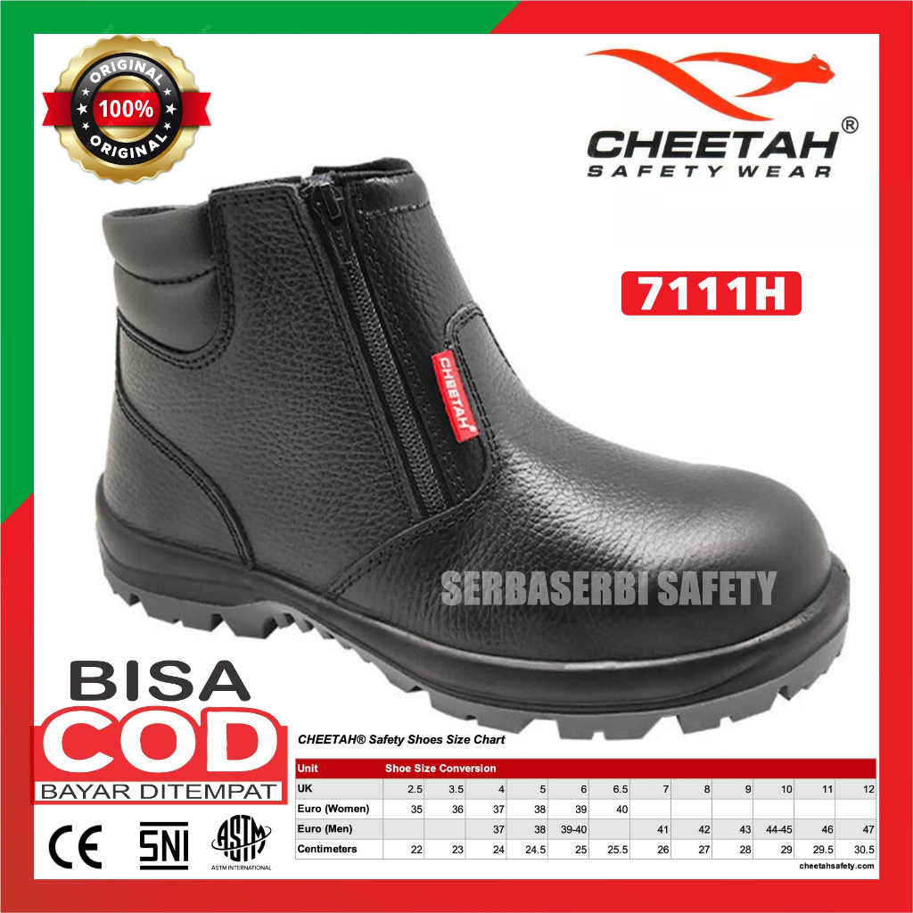 Jual Sepatu Safety Cheetah 7111H Lengkap - Sepatu Safety Shoes Cheetah ...