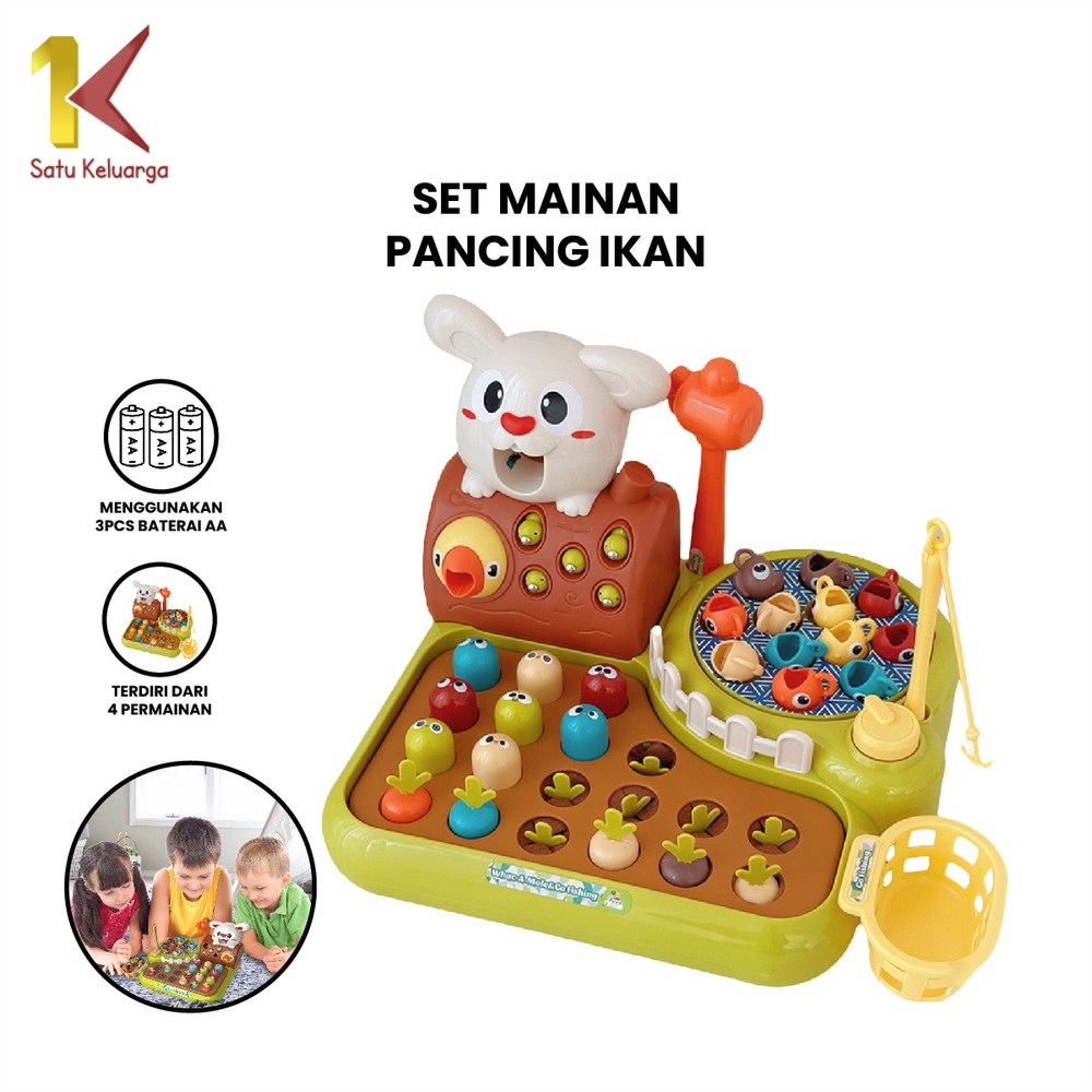 Jual Satu Keluarga Mainan Edukasi 4IN1 Rabbit Farming Game M320 Fishing ...