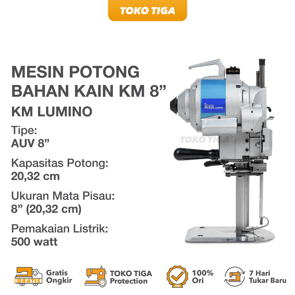 Jual Mesin Potong Bahan Kain KM 8" / Straight Knife Cutting- KM AUV ...