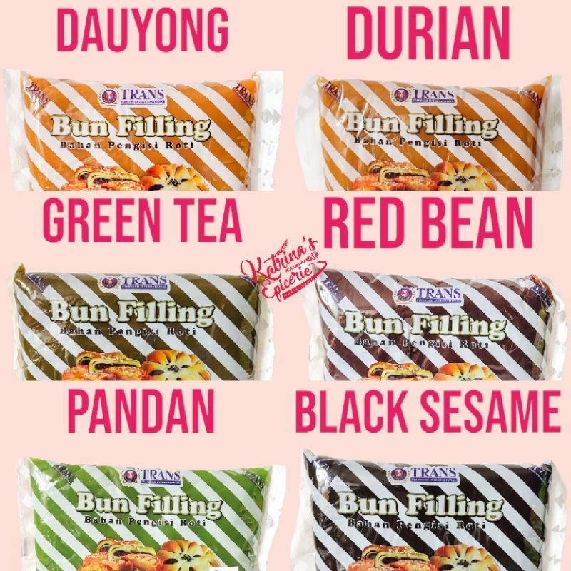 Jual Trans Bun Filling 500 Gram Red Bean Black Sesame Dauyong Durian ...