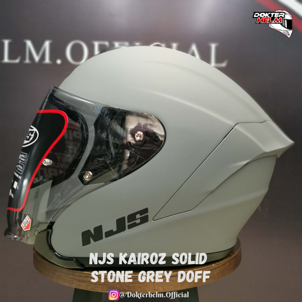 Jual [PAKET HEMAT] HELM NJS HALF FACE KAIROZ SOLID INCLUDE INTERCOM ...