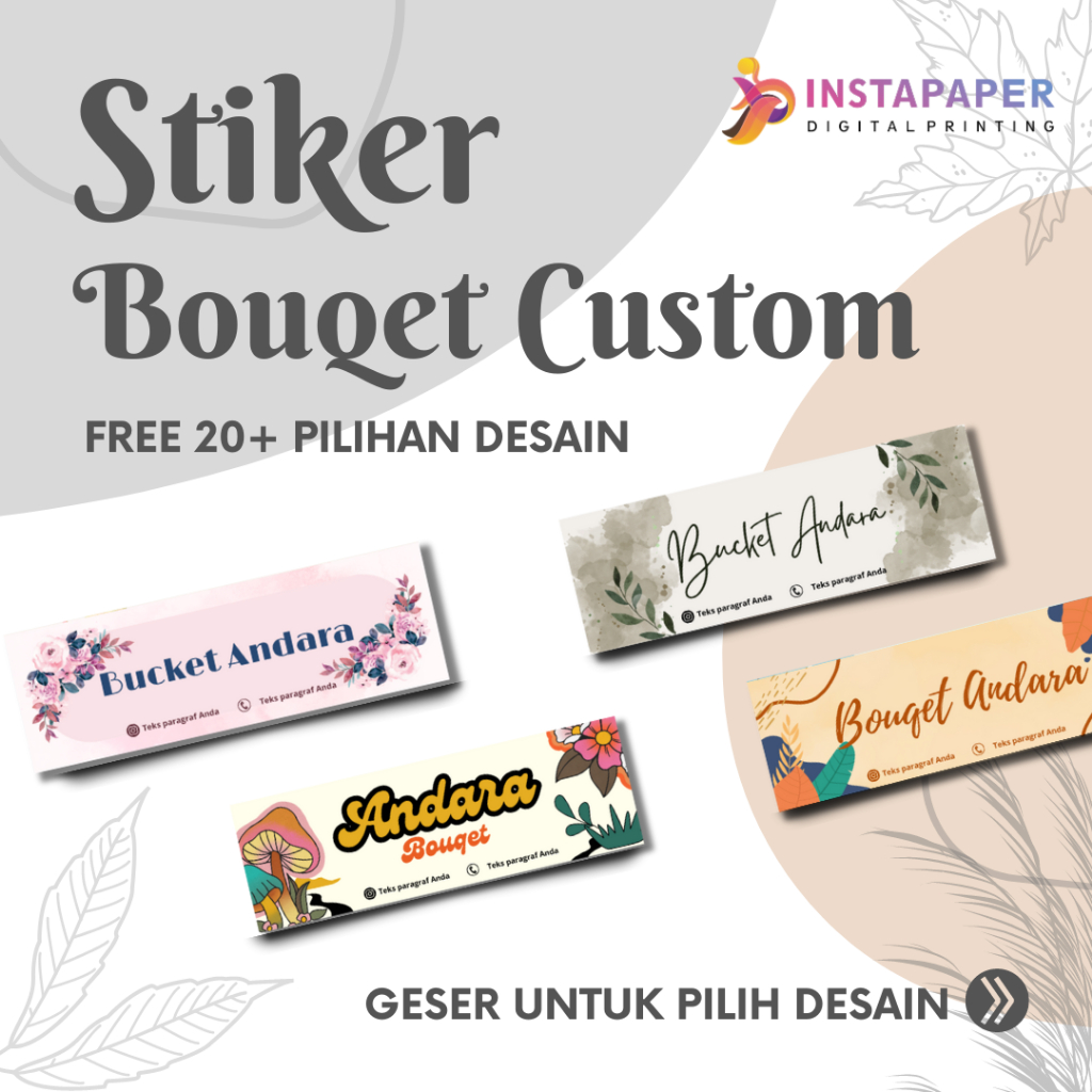 Jual STIKER BUKET / STIKER BOUQET / STIKER BUCKET CUSTOM NAMA BRAND ...