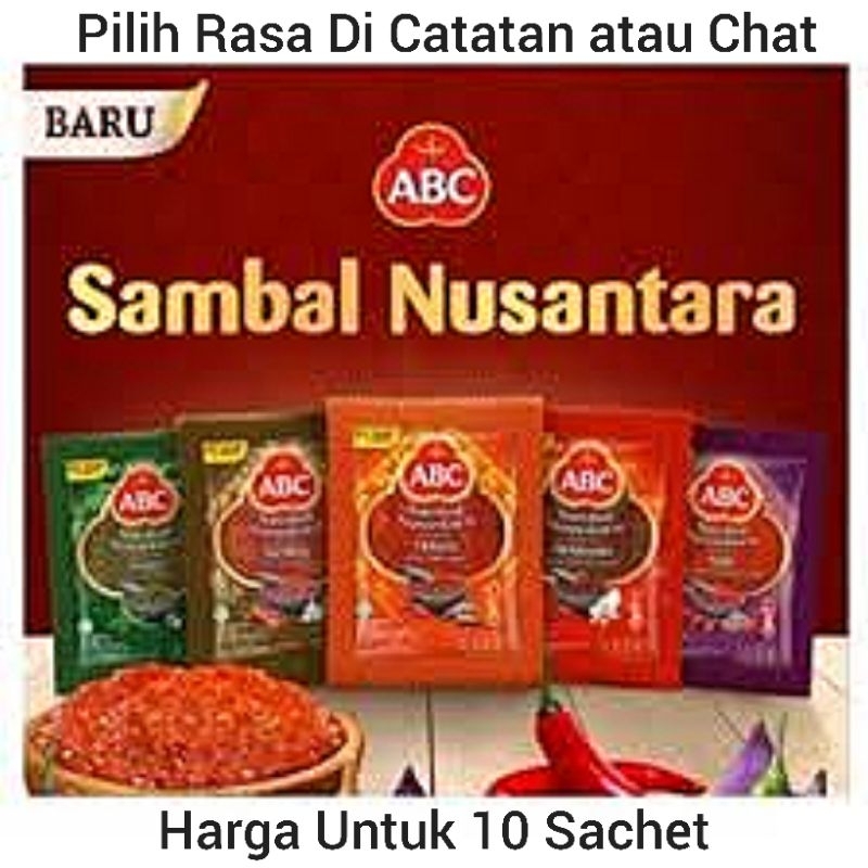 Jual ABC Sambal Nusantara 10 sachet Teri/Rendang/Terasi/Hijau/Geprek ...