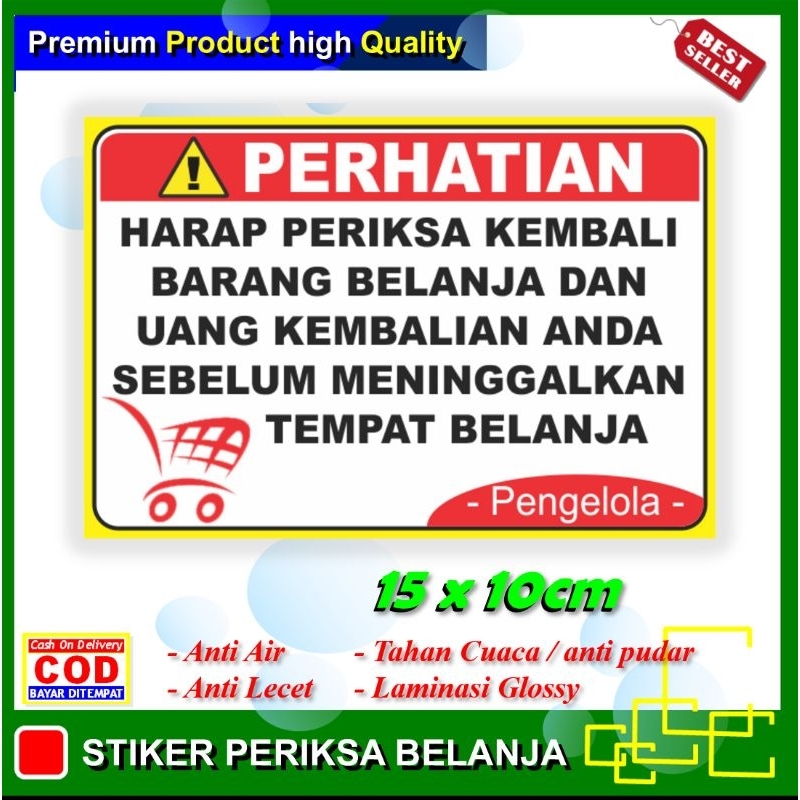 Jual Stiker check belanja sticker periksa barang belanjaan anda sebelum ...